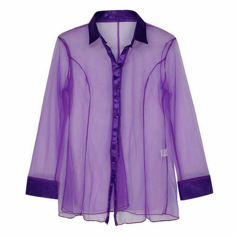 (16) Purple Sheer Mesh Lingerie Shirt – Real World Products